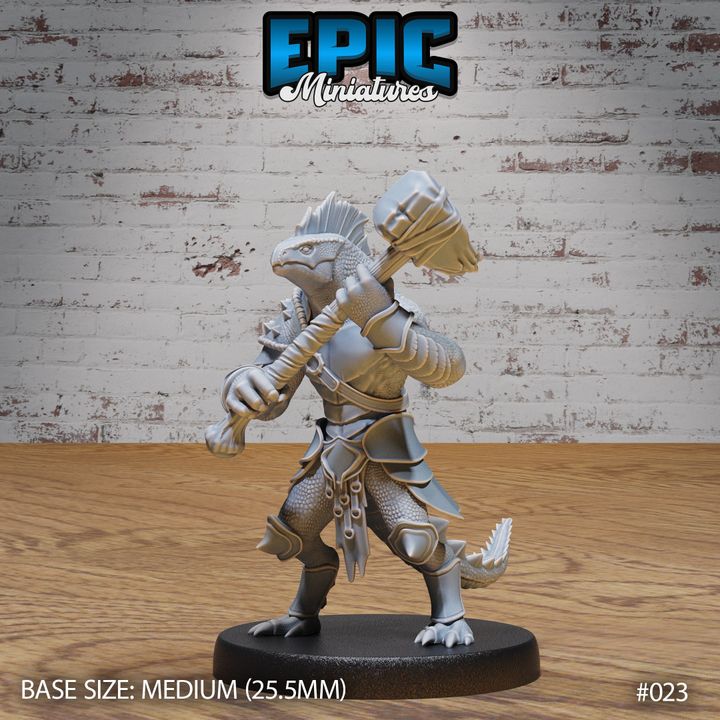 3D Printable Lizard Folk Army Hammer / Reptilian Humanoid / Lizardfolk ...