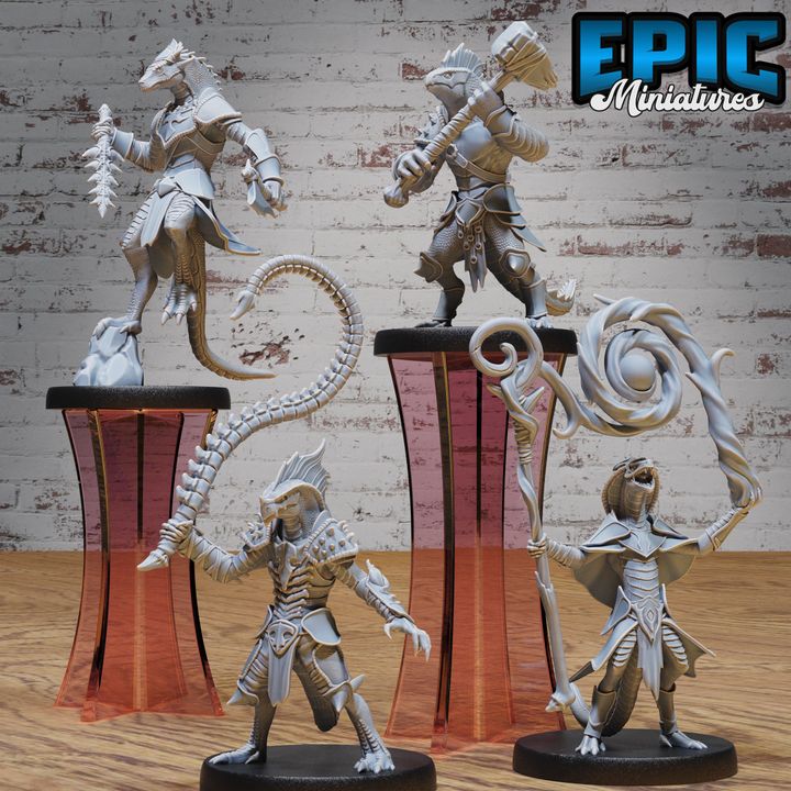 3D Printable Lizard Folk Army Set D / Reptilian Humanoid / Lizardfolk ...