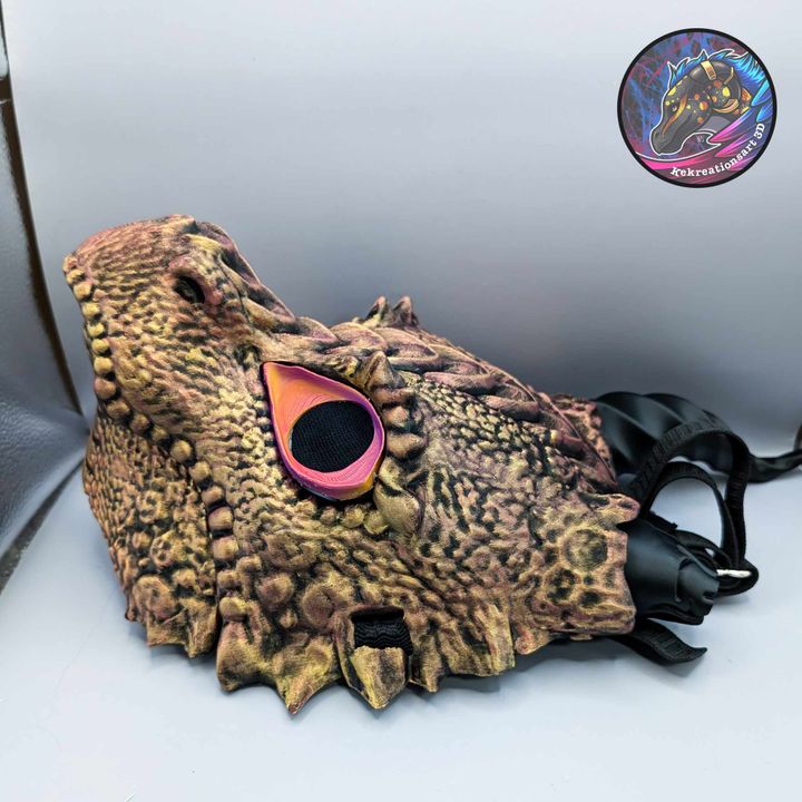 3D Printable Wearable Dragon Cosplay Mask by Kirsten M