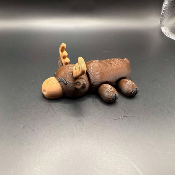 3D Printable Cute Tiny Articulated Moose with Hooves by Shawn Pena