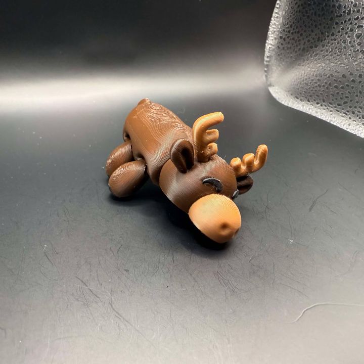 3D Printable Cute Tiny Articulated Moose with Hooves by Shawn Pena
