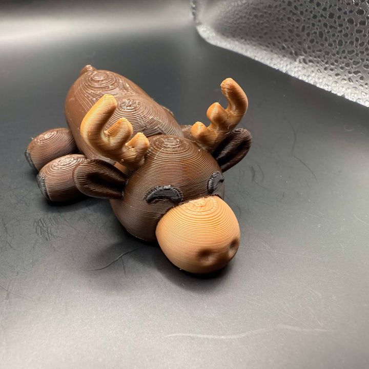 3D Printable Cute Tiny Articulated Moose with Hooves by Shawn Pena