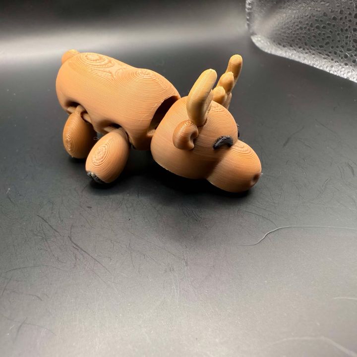 3D Printable Cute Tiny Articulated Moose with Hooves by Shawn Pena