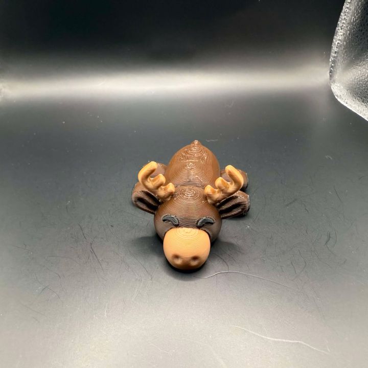 3D Printable Cute Tiny Articulated Moose with Hooves by Shawn Pena