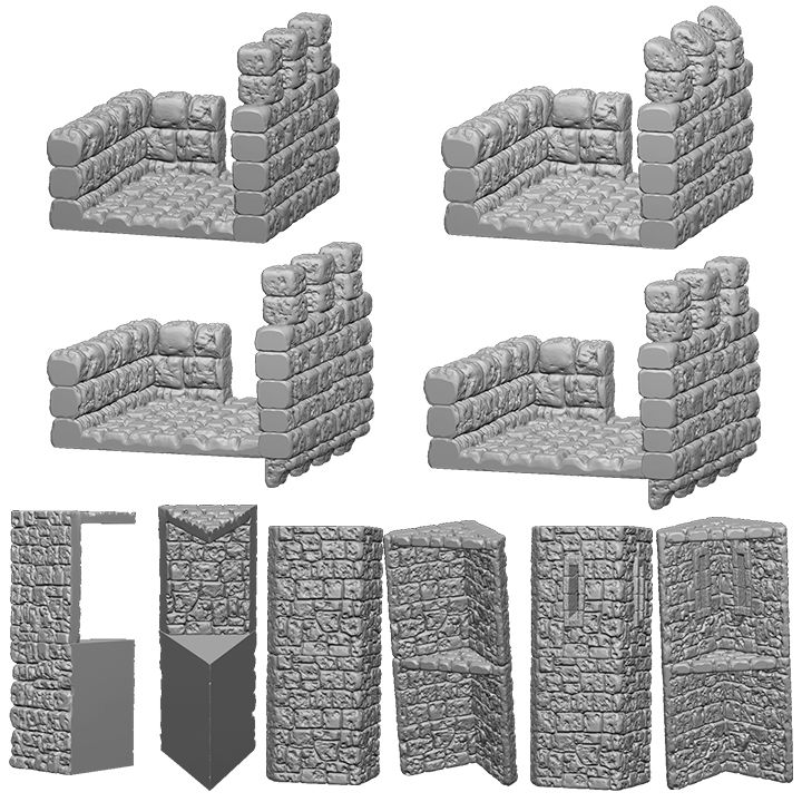 3D Printable Castle builder - Walls by ARTMARKEVYCH