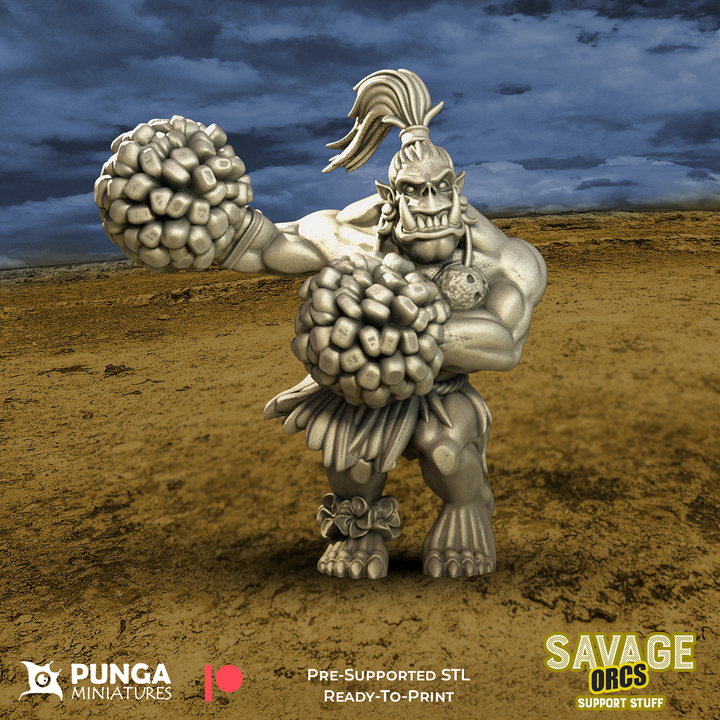 3D Printable Savage Orc Cheerleader 2 by Punga Miniatures