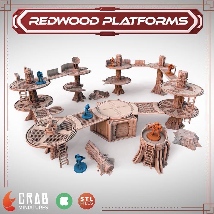 Redwood Platforms - STL Files Campaign - MyMiniFactory
