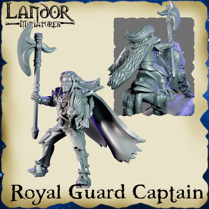 3D Printable Royal Guard Captain by Landor Miniatures