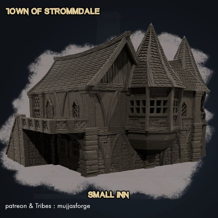 3D Printable town of strommdale - small Inn by MUJJA'S FORGE