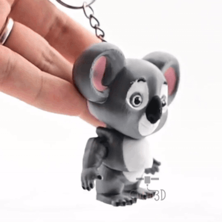 3D Printable Cutie3D Articulated Koala Keychain - Cute Animal Keychain ...