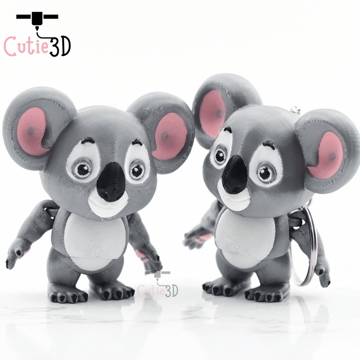 3D Printable Cutie3D Articulated Koala Keychain - Cute Animal Keychain ...