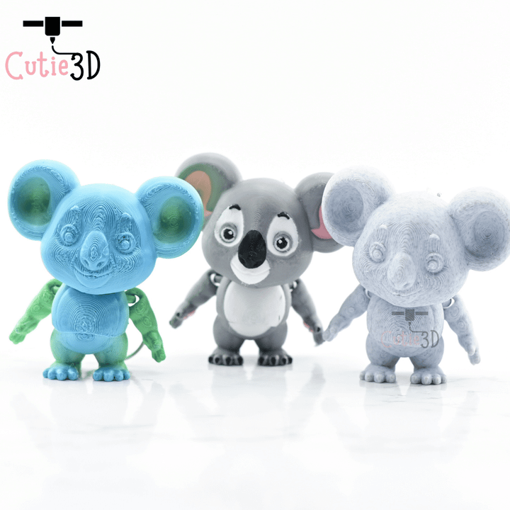 3D Printable Cutie3D Articulated Koala Keychain - Cute Animal Keychain ...