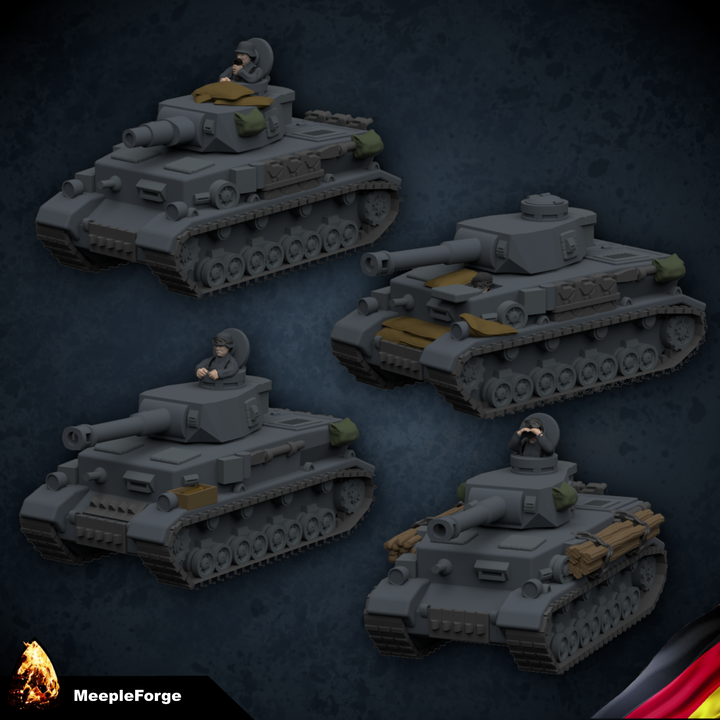 3D Printable WW2 German Panzer IV Tank 32mm length 1:200 Scale by Andy ...