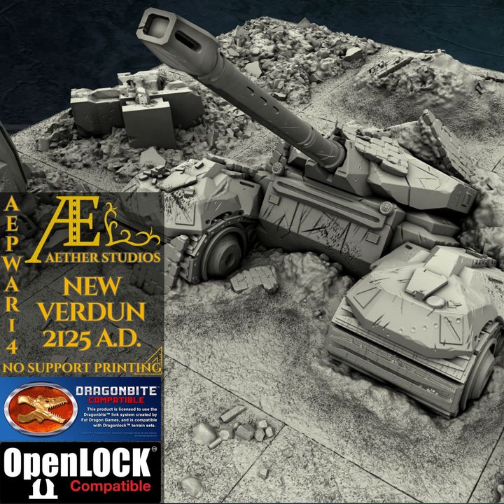 3D Printable AEPWAR14 - New Verdun, 2125 A.D. by Aether Studios