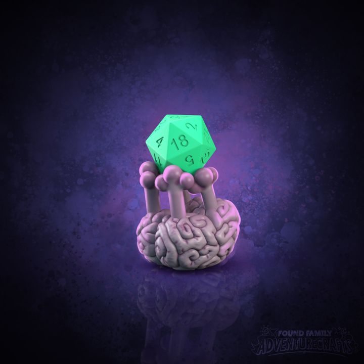 3D Printable Playful Intellect Devourer Mini & Dice Holder by Found ...