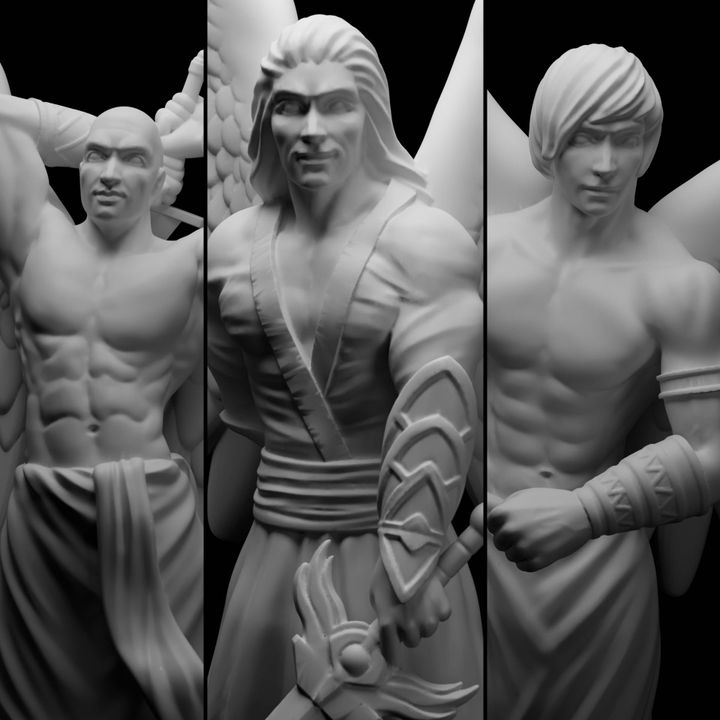 3D Printable Angels - Deva, Planetar, Solar by Rogue Hero Minis