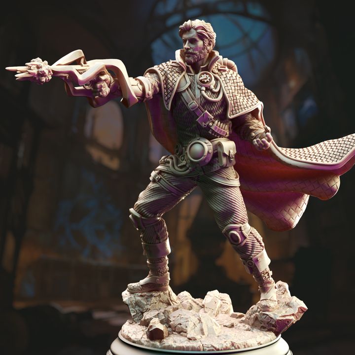 3D Printable Human Artificer Gunslinger - Darian Jaegar by DM Stash