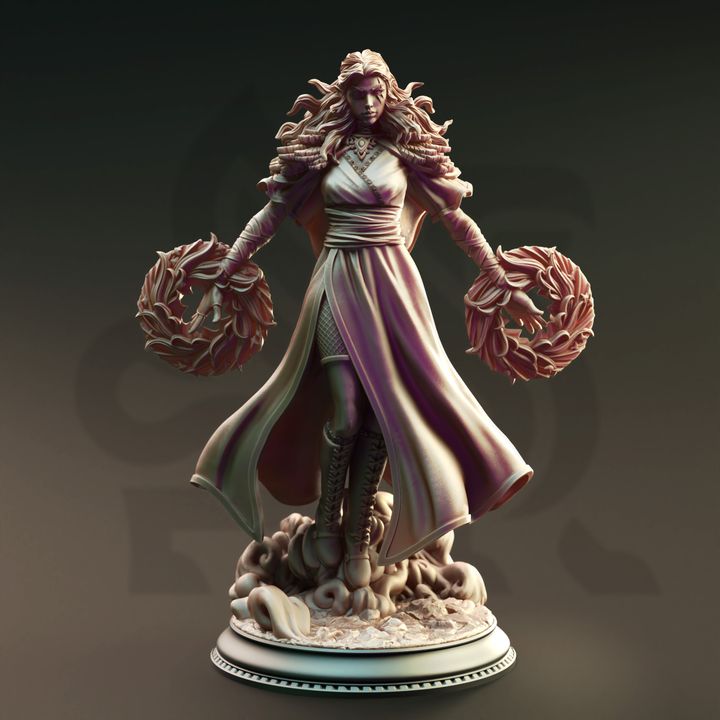 3D Printable Half-Elf Dark Sorceress - Tyria Ravensong by DM Stash