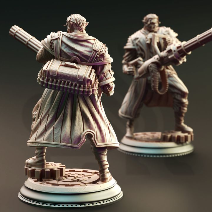 3D Printable Dapper Half-Orc Artificer - Tomas Lumens by DM Stash