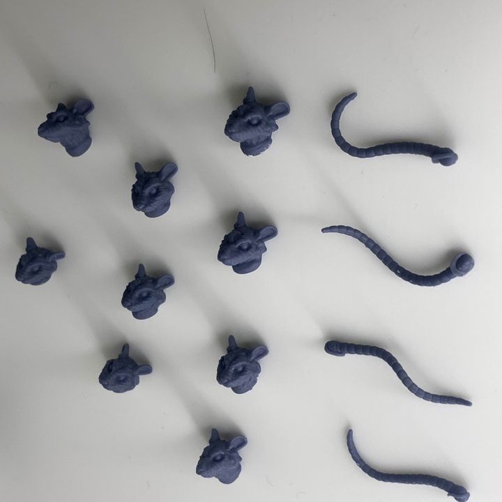 3D Printable Combat Tails - Rat Heads and Tails by That Blasted Samophlange