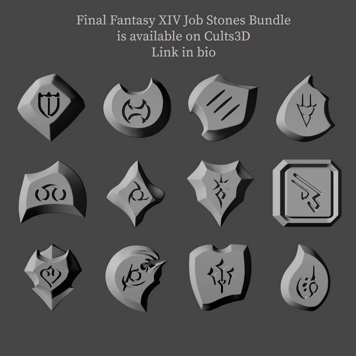 3D Printable White Mage Job Stone Final Fantasy XIV by Belkin Crafts