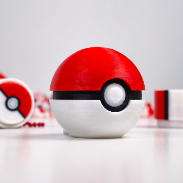 3D Printable PokéBall Fidget Clicker Set Keychain by Clickify 3D