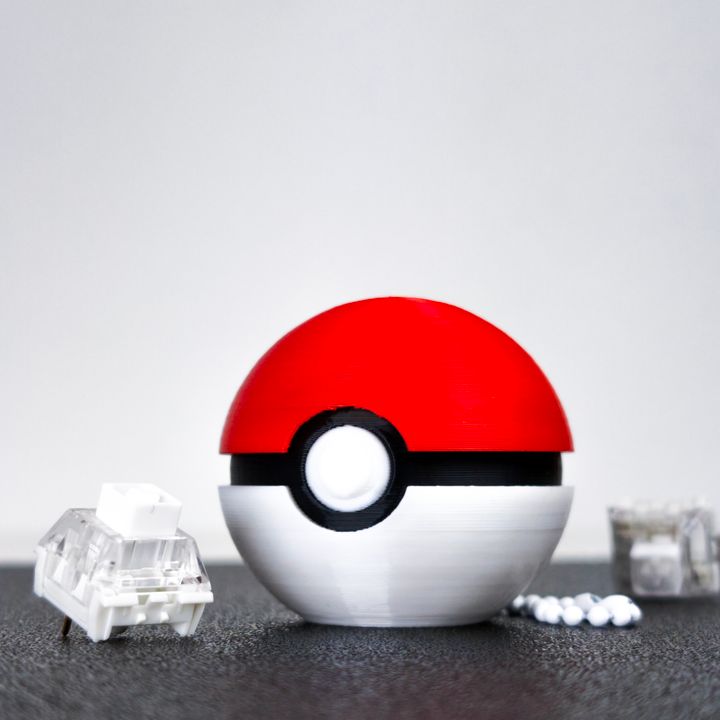 3D Printable PokéBall Fidget Clicker Set Keychain by Clickify 3D