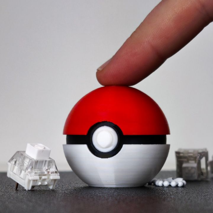 3D Printable PokéBall Fidget Clicker Set Keychain by Clickify 3D