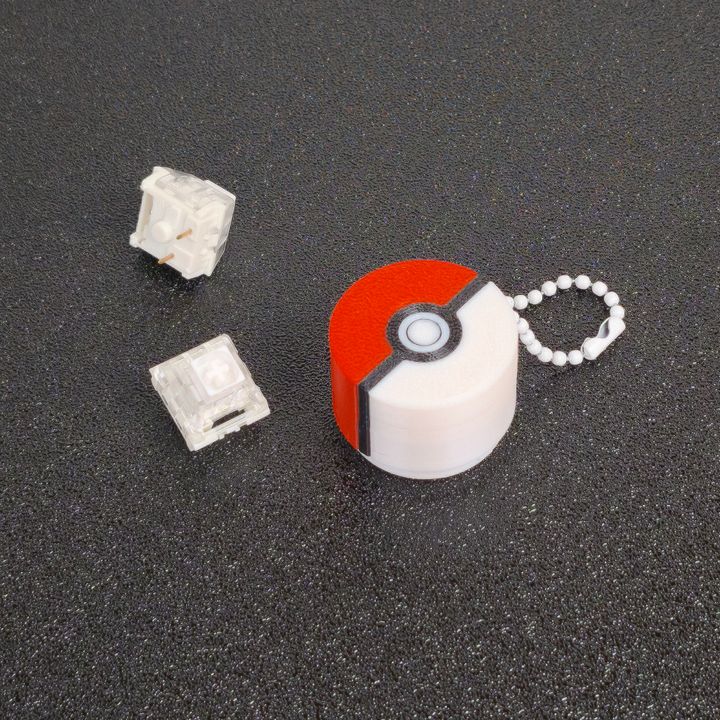 3D Printable PokéBall Fidget Clicker Set Keychain by Clickify 3D