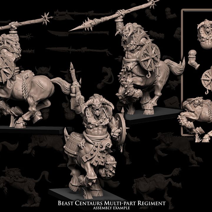 3D Printable Beast Centaurs multi-part regiment by Avatars of War