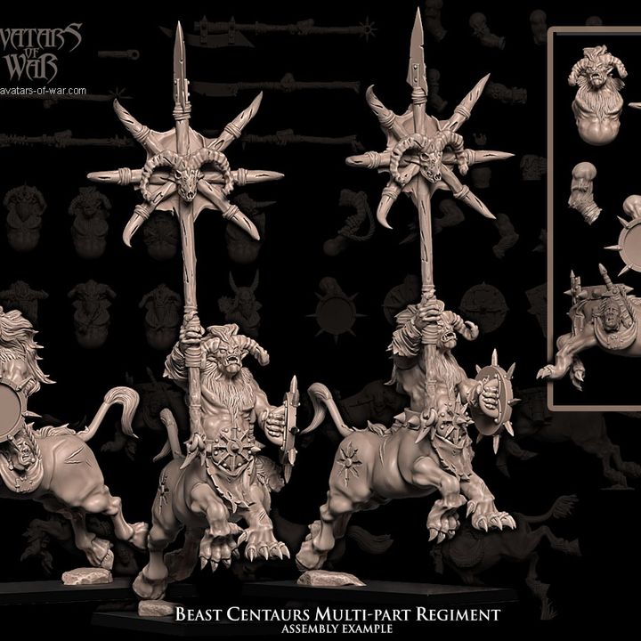 3D Printable Beast Centaurs multi-part regiment by Avatars of War