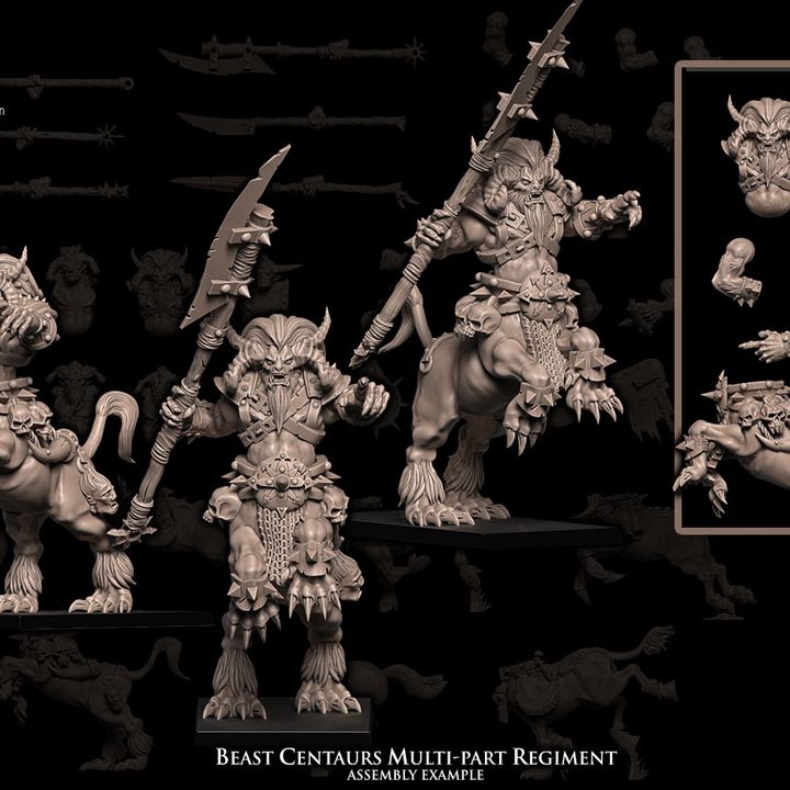 3D Printable Beast Centaurs multi-part regiment by Avatars of War
