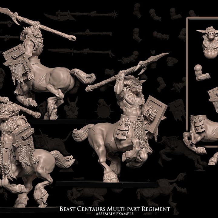 3D Printable Beast Centaurs multi-part regiment by Avatars of War