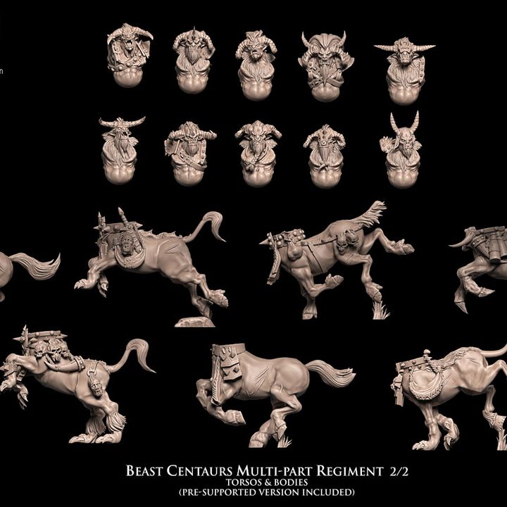 3D Printable Beast Centaurs multi-part regiment by Avatars of War