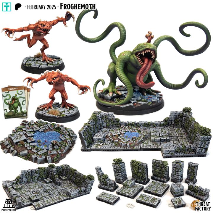 3D Printable [FEBRUARY 2025 RELEASE] Froghemoth, red slaads & ruined ...