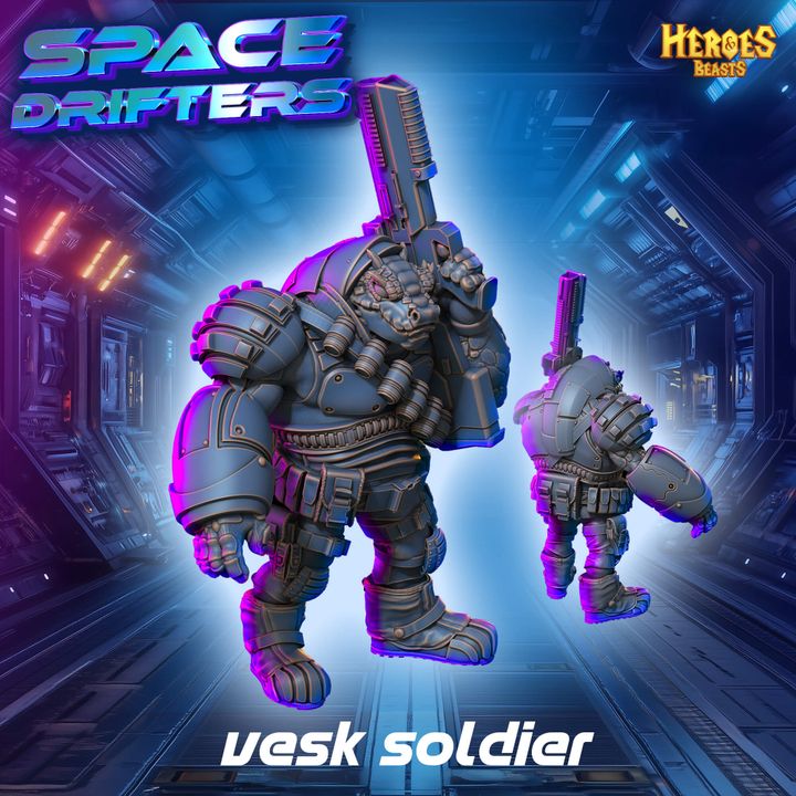 3D Printable vesk by Heroes and Beasts