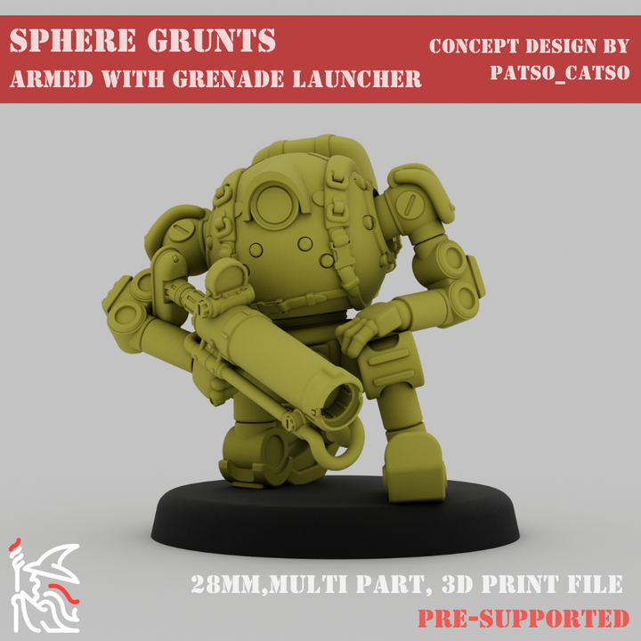 3D Printable [Sphere Army] Sphere Grunts Set C 28mm by Filamentio
