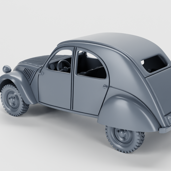 3D Printable Citroen 2СV (France, WW2+post War) by Wargame3d