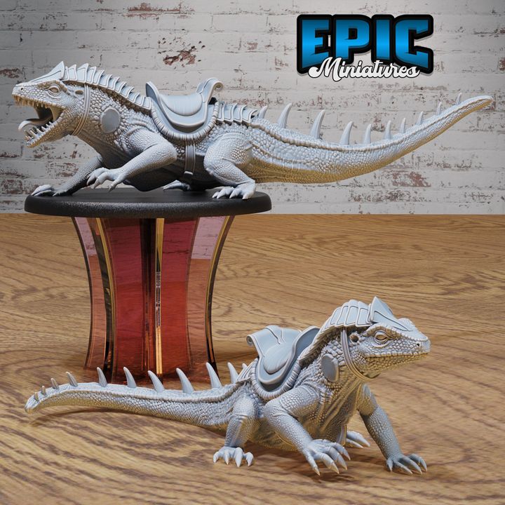 3D Printable Giant Reptile Mount Set / Lizard Beast / Reptilian Animal ...