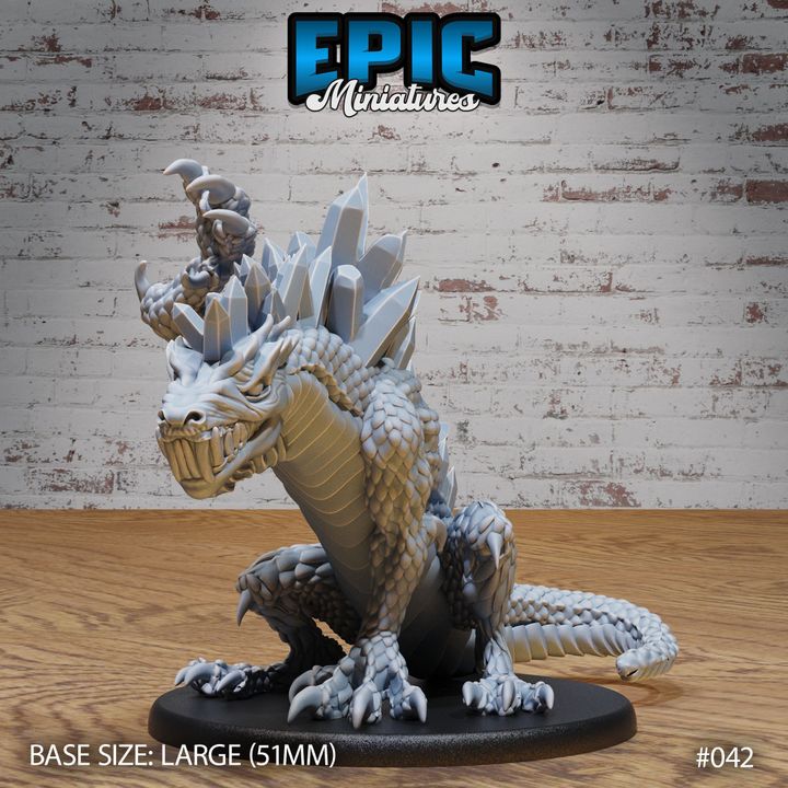 3D Printable Crystal Drake Set / Legendary Dragon / Mountain Monster ...