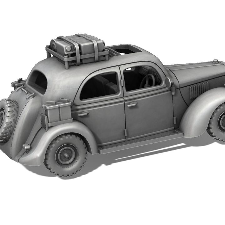 3D Printable Ford WOA1 staff car (UK, WW2) by Wargame3d