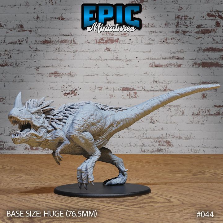 3D Printable Horned Rex Chasing / Ancient Predator Dinosaur ...