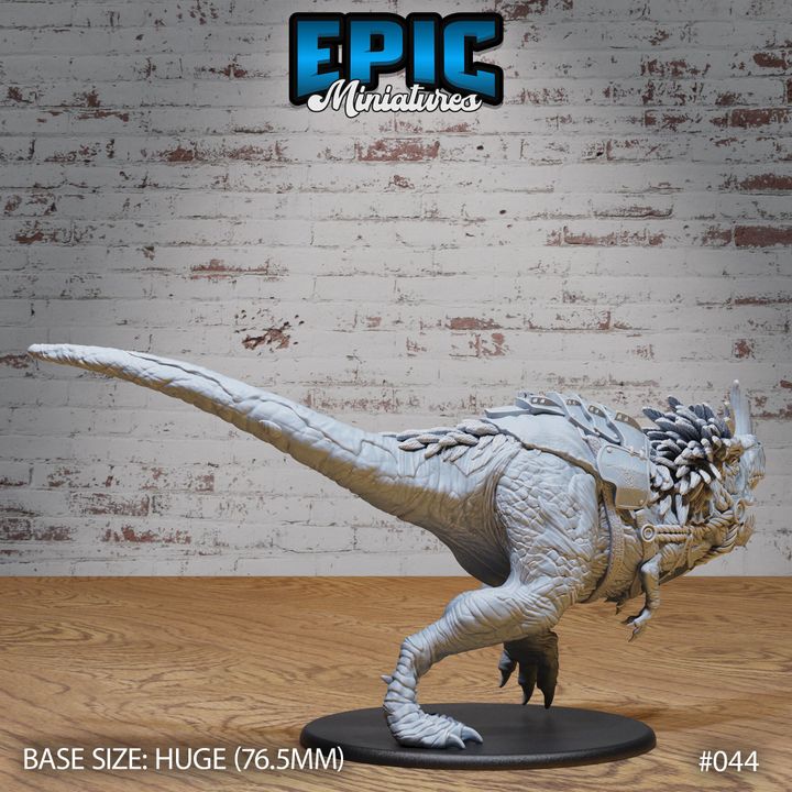 3D Printable Horned Rex Chasing / Ancient Predator Dinosaur ...