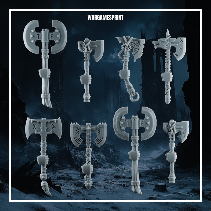 3D Printable AXES for viking / wolves space by Mael