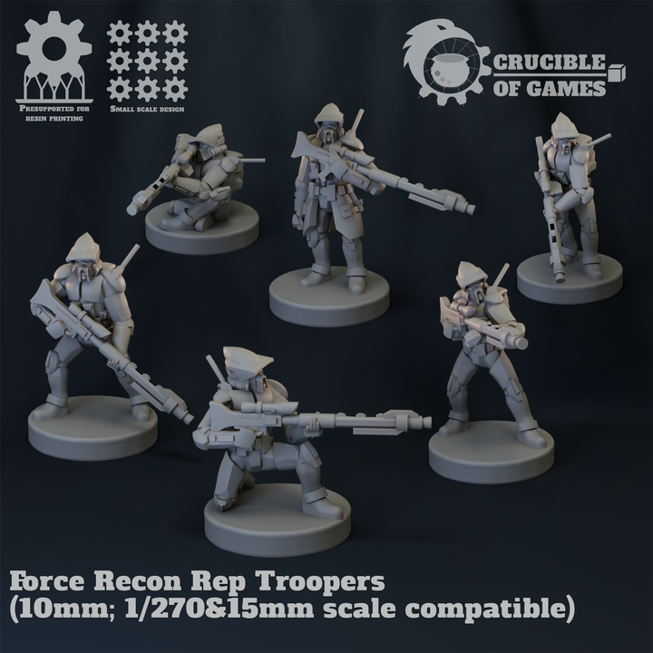 3D Printable Force Recon Rep Troopers by Crucible of Games
