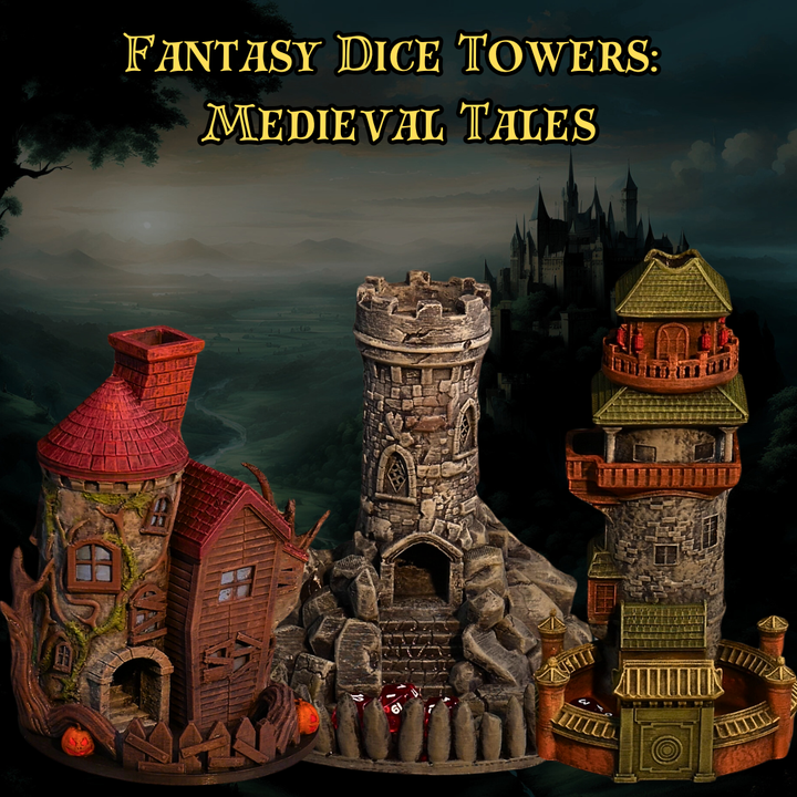 3D Printable Fantasy Dice Towers: Medieval Tales [Merchant] by Sol ...