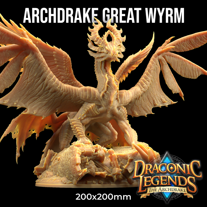 3D Printable Archdrake Great Wyrm | Draconic Legends: The Archdrake ...