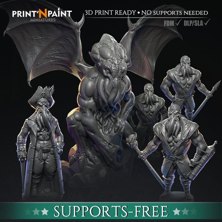 3D Printable Sea Scourge -5 Mini Bundle by Leonardo Escovar