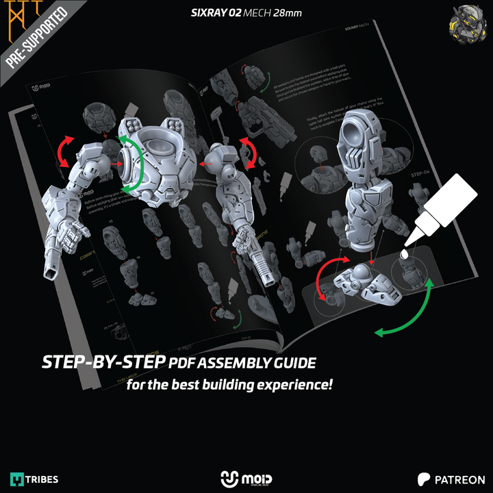 3D Printable SIXRAY - 02 MECH 28mm by Moid
