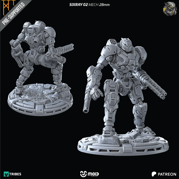 3D Printable SIXRAY - 02 MECH 28mm by Moid